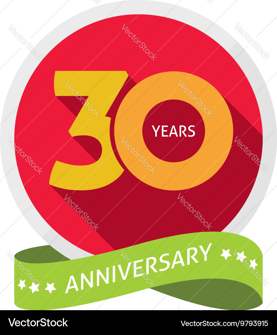 Thirty Years Anniversary Logo Royalty Free Vector Image