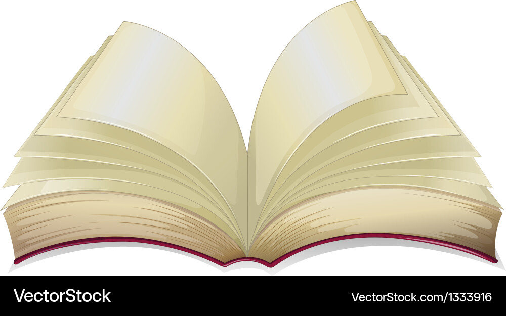An empty book Royalty Free Vector Image - VectorStock