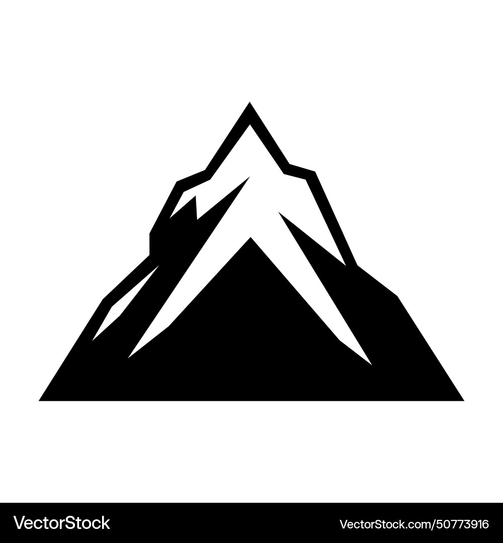 Black mountain icon on white background Royalty Free Vector