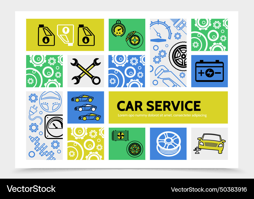 Car service infographic template Royalty Free Vector Image