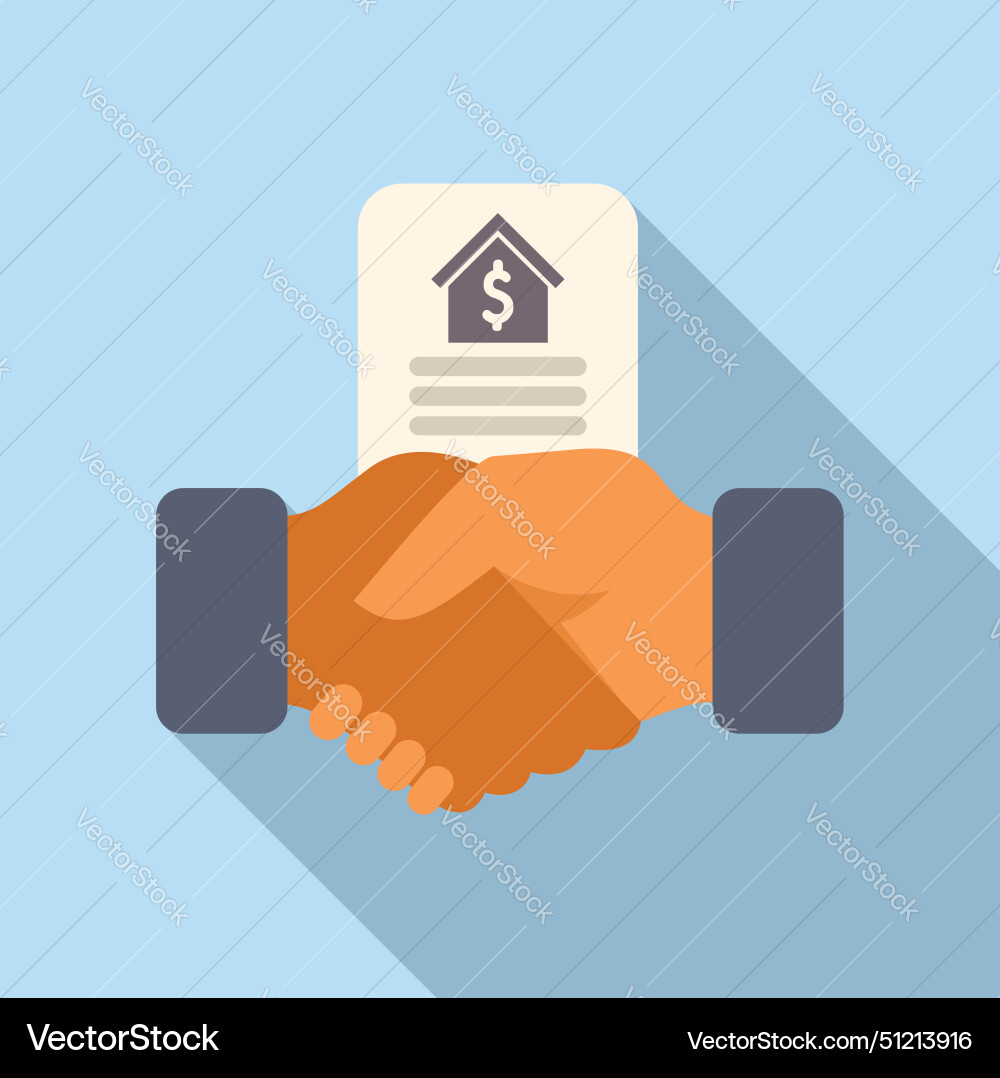 Collateral handshake agreement icon flat Vector Image Collateral handshake agreement icon flat Vector Image