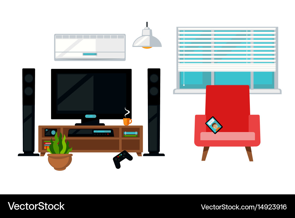 Cozy living room Royalty Free Vector Image - VectorStock