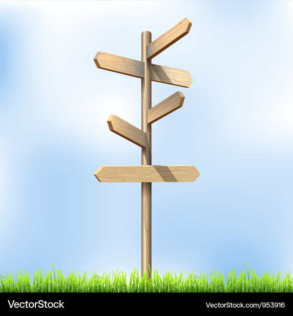 Direction road wooden signs Royalty Free Vector Image