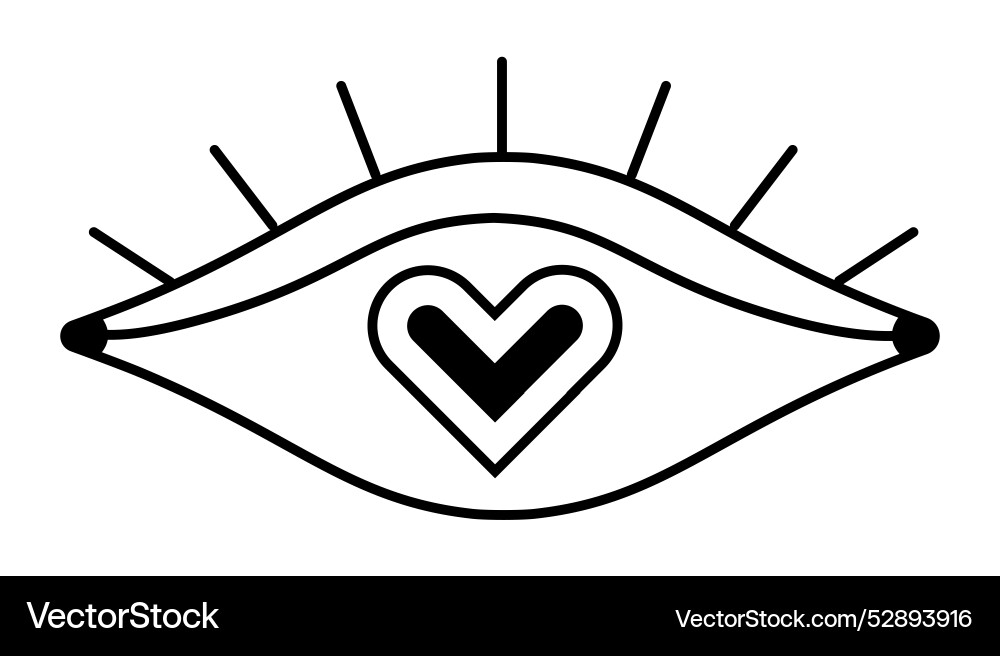 Eye with a heart-shaped pupil Royalty Free Vector Image