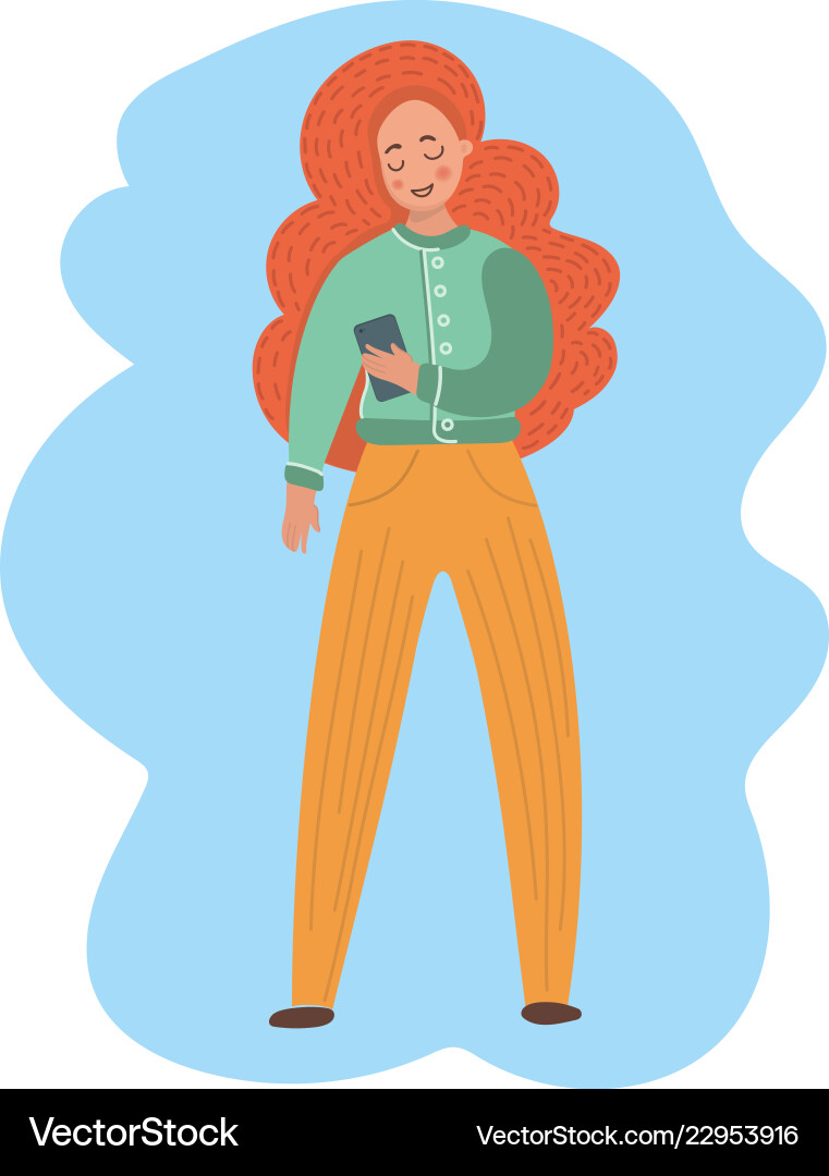 Girl take message set Royalty Free Vector Image