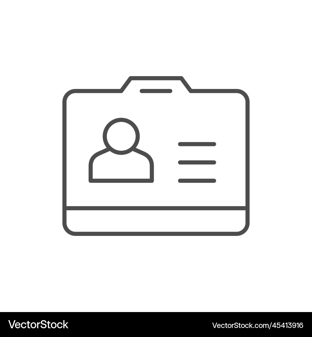 Id card line outline icon Royalty Free Vector Image
