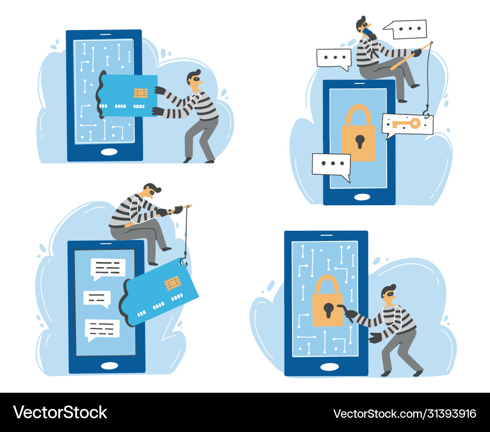 Online scammer cyber hacker concept Royalty Free Vector