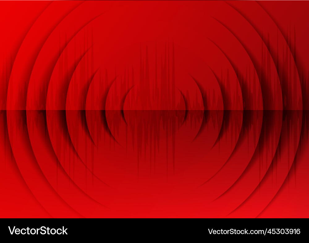 Sound Waves - Red Abstract Technology Royalty Free Vector