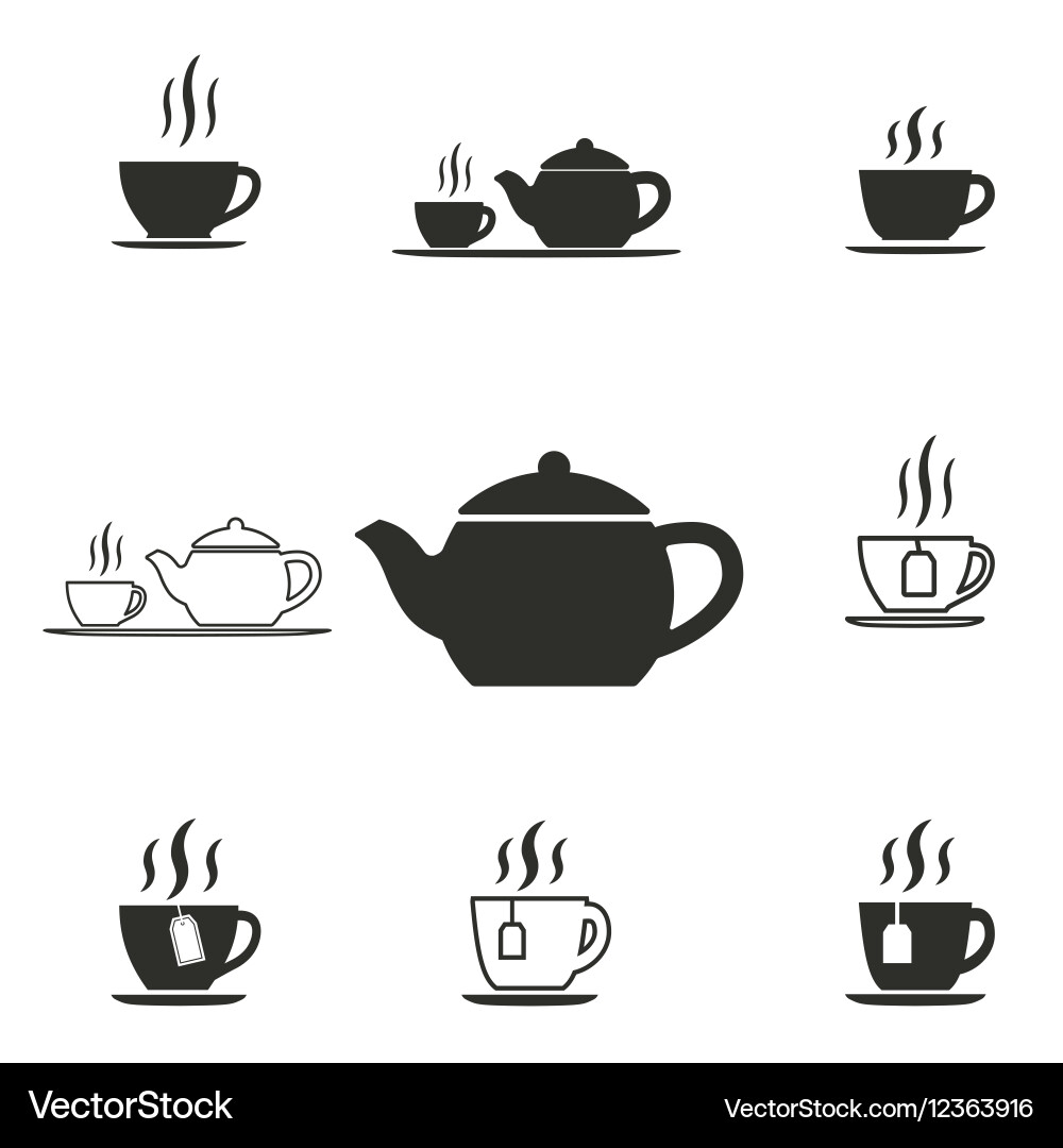 Tea icon set Royalty Free Vector Image - VectorStock