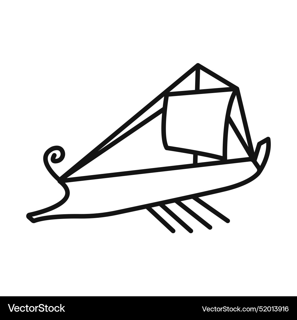 Trireme icon black line art Royalty Free Vector Image