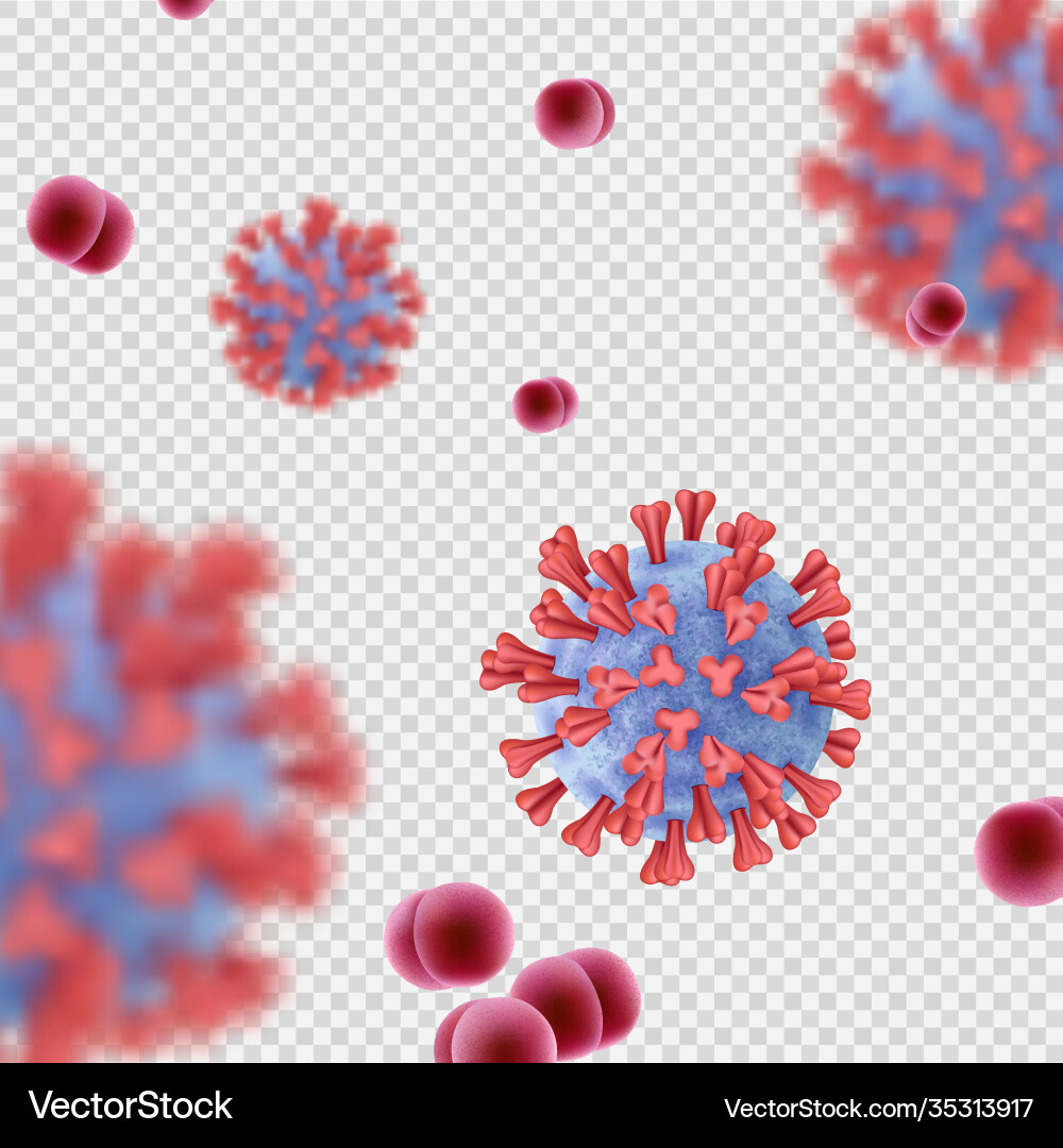 Bacteria poster realistic microorganism Royalty Free Vector