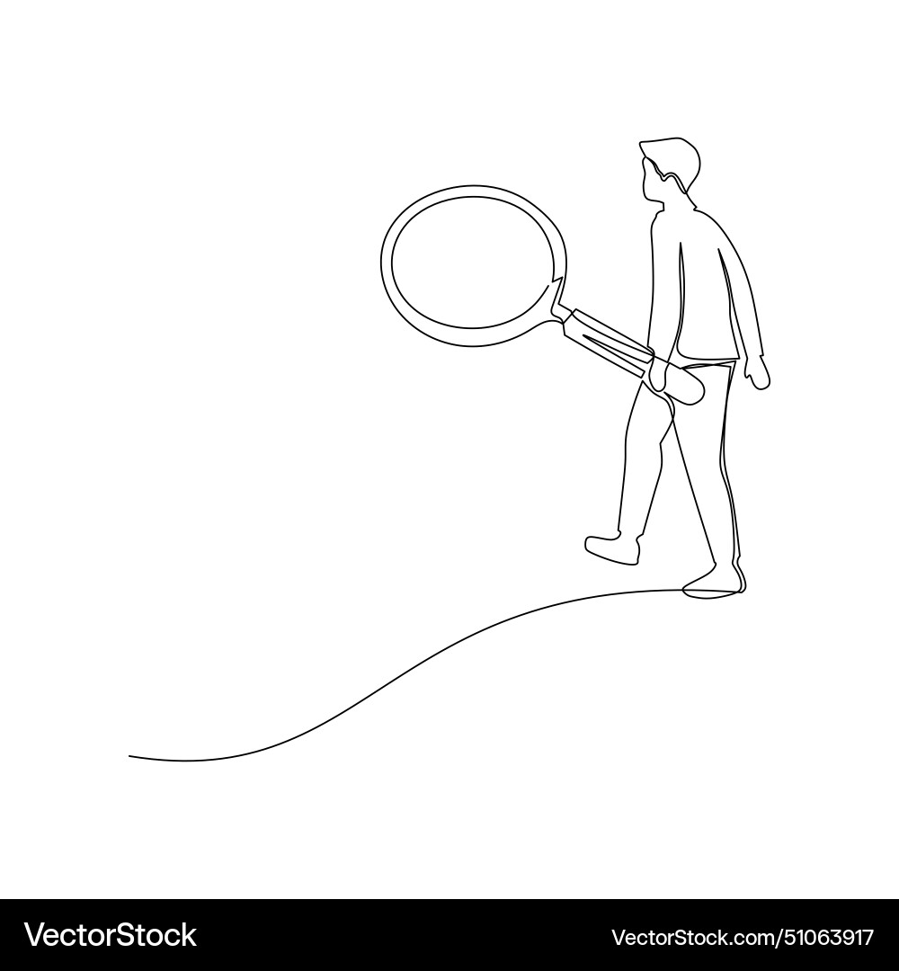 Continuous line drawing design of businessman Vector Image