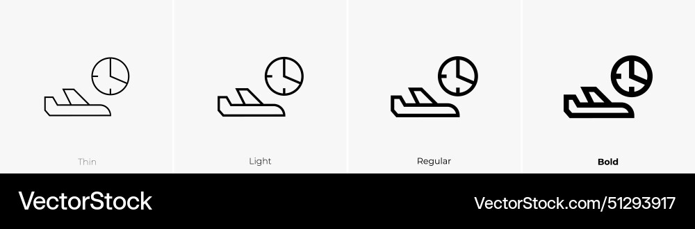 Delay icon thin light regular and bold style Vector Image