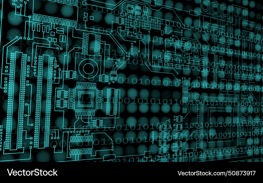 Futuristic microchip processor with lights Vector Image Futuristic microchip processor with lights Vector Image