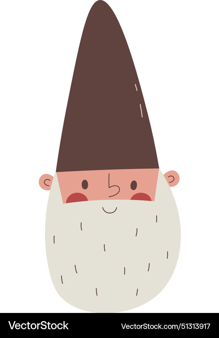 Gnome face portrait Royalty Free Vector Image - VectorStock