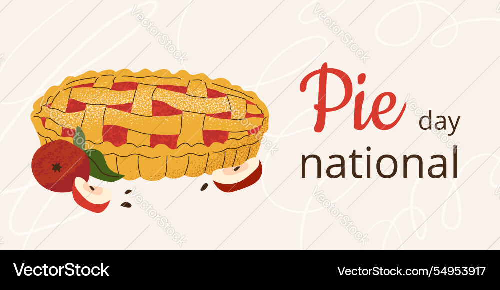 Horizontal banner for celebrating national pie day