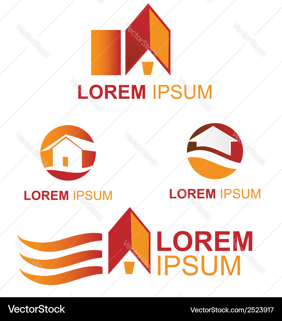 House symbol set isolated Royalty Free Vector Image