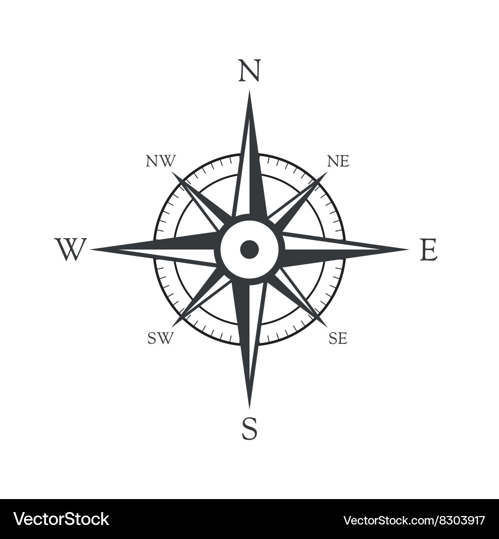Icon old marine compass Royalty Free Vector Image