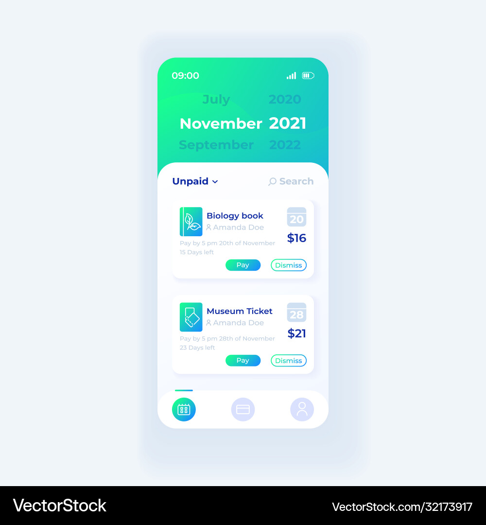 School fees payment app smartphone interface Vector Image