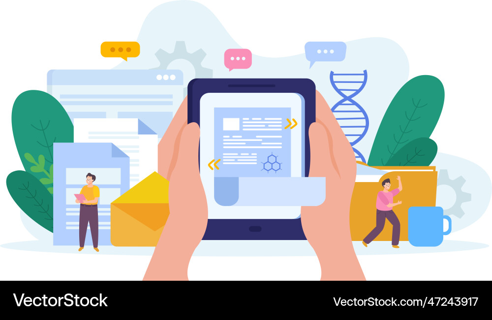 Scientific articles writing composition Royalty Free Vector
