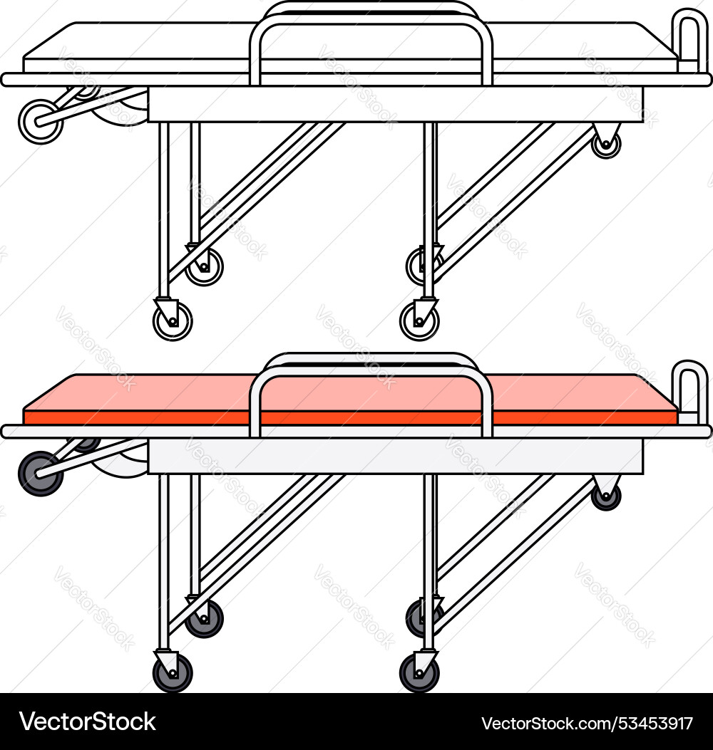 Stretcher hand drawn outline coloring page Vector Image