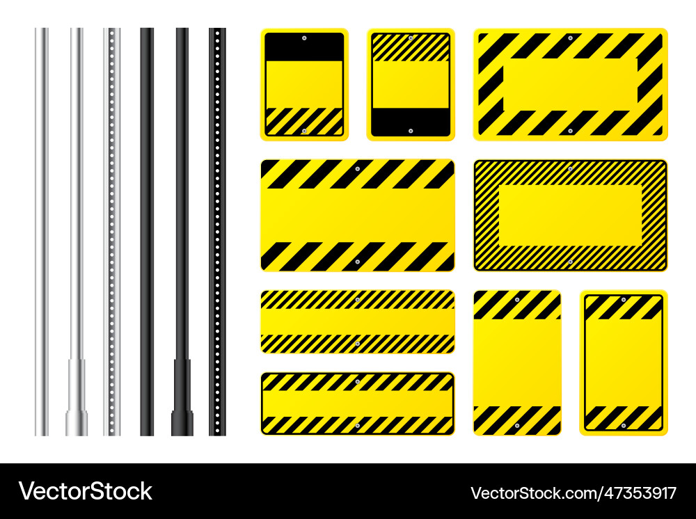 Warning danger signs attention banners Royalty Free Vector