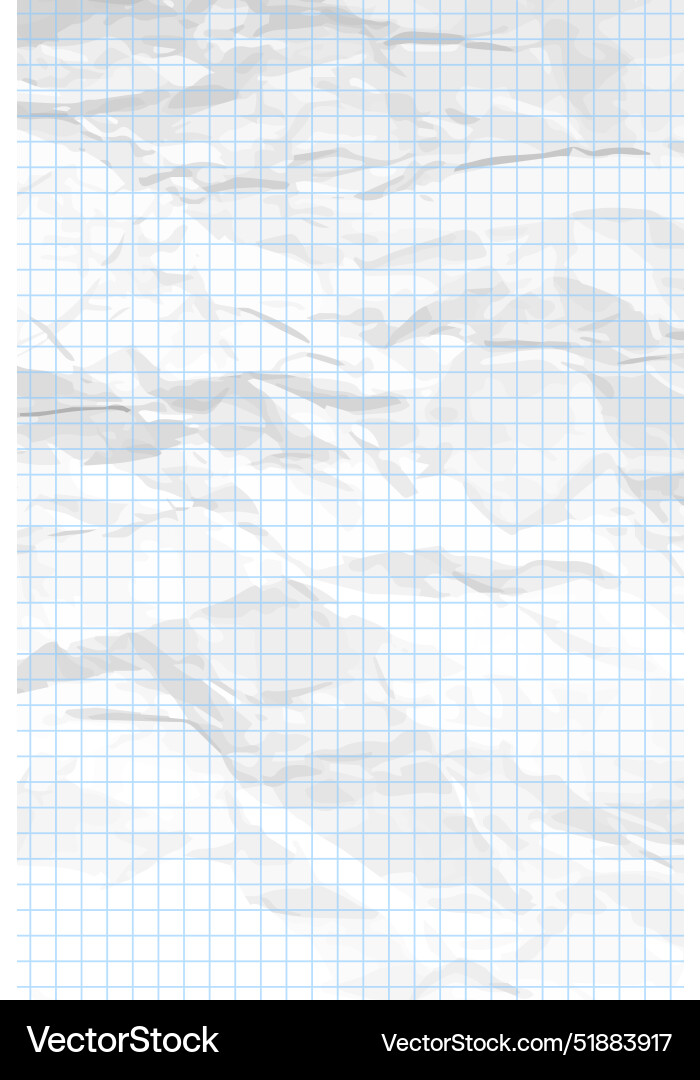 White clean crumpled checkered paper Royalty Free Vector