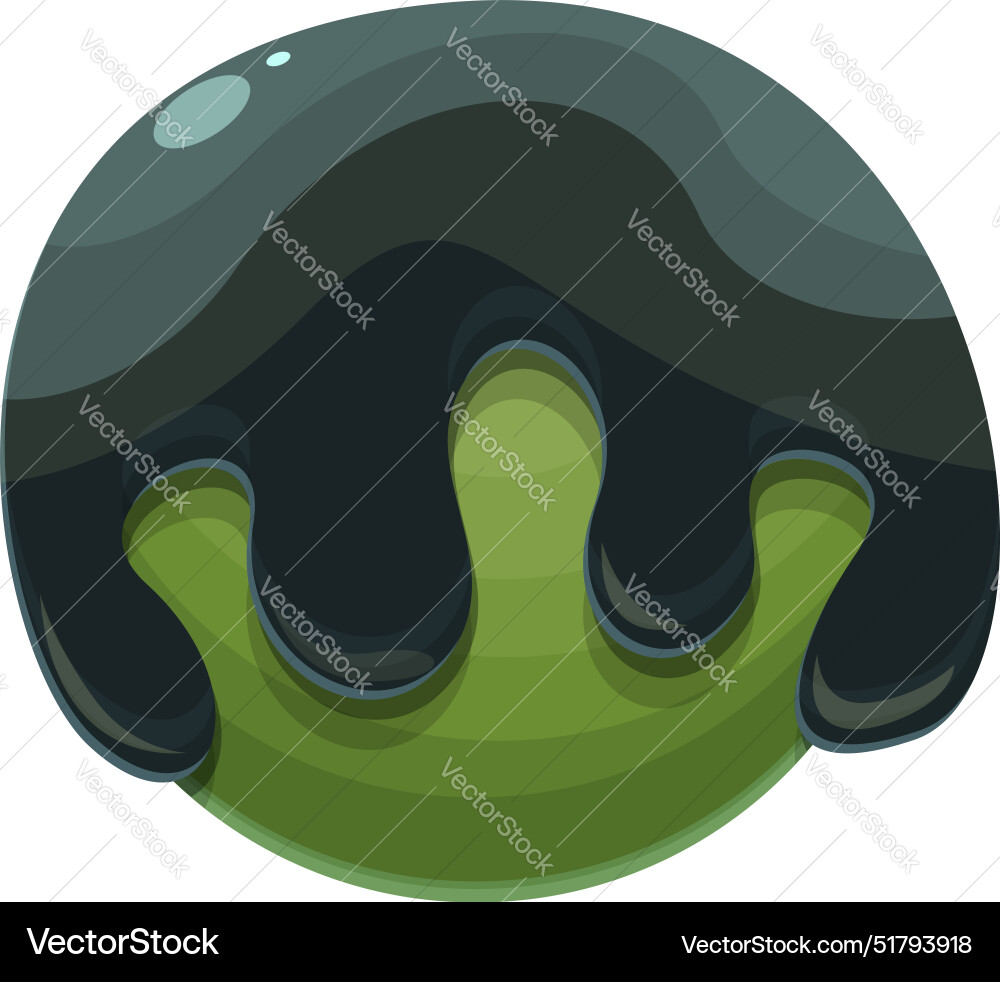 Black goo dripping over green sphere Royalty Free Vector