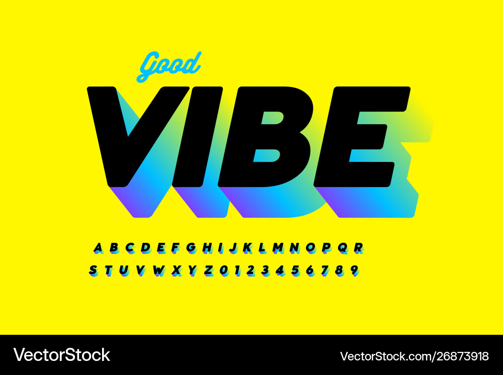 Bright style font design alphabet letters Vector Image