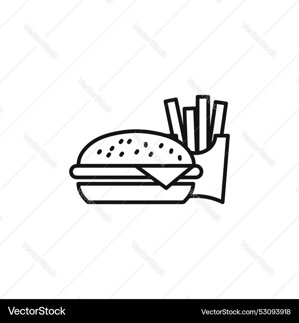 Burger fries icon isolated on white background Vector Image