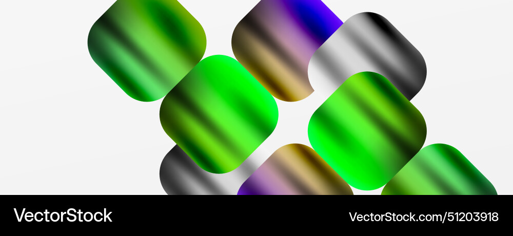 Colorful green and purple shapes hover Royalty Free Vector