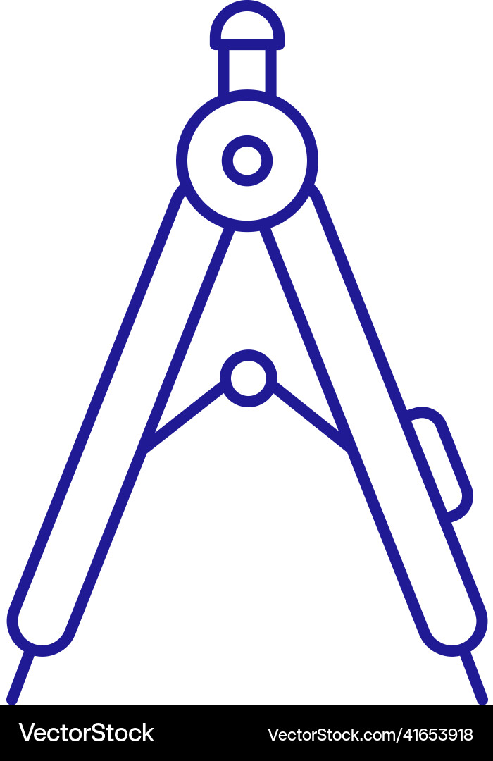 Compass precision geometry drawing line icon Vector Image