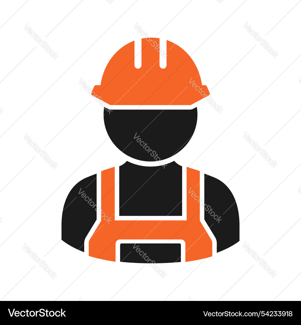 Construction worker icon in flat style engineer Vector Image