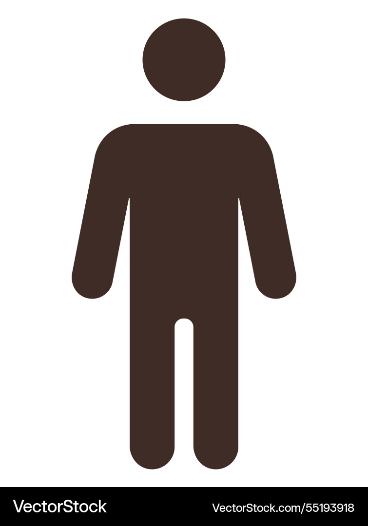 Minimalist black human figure symbol for universal
