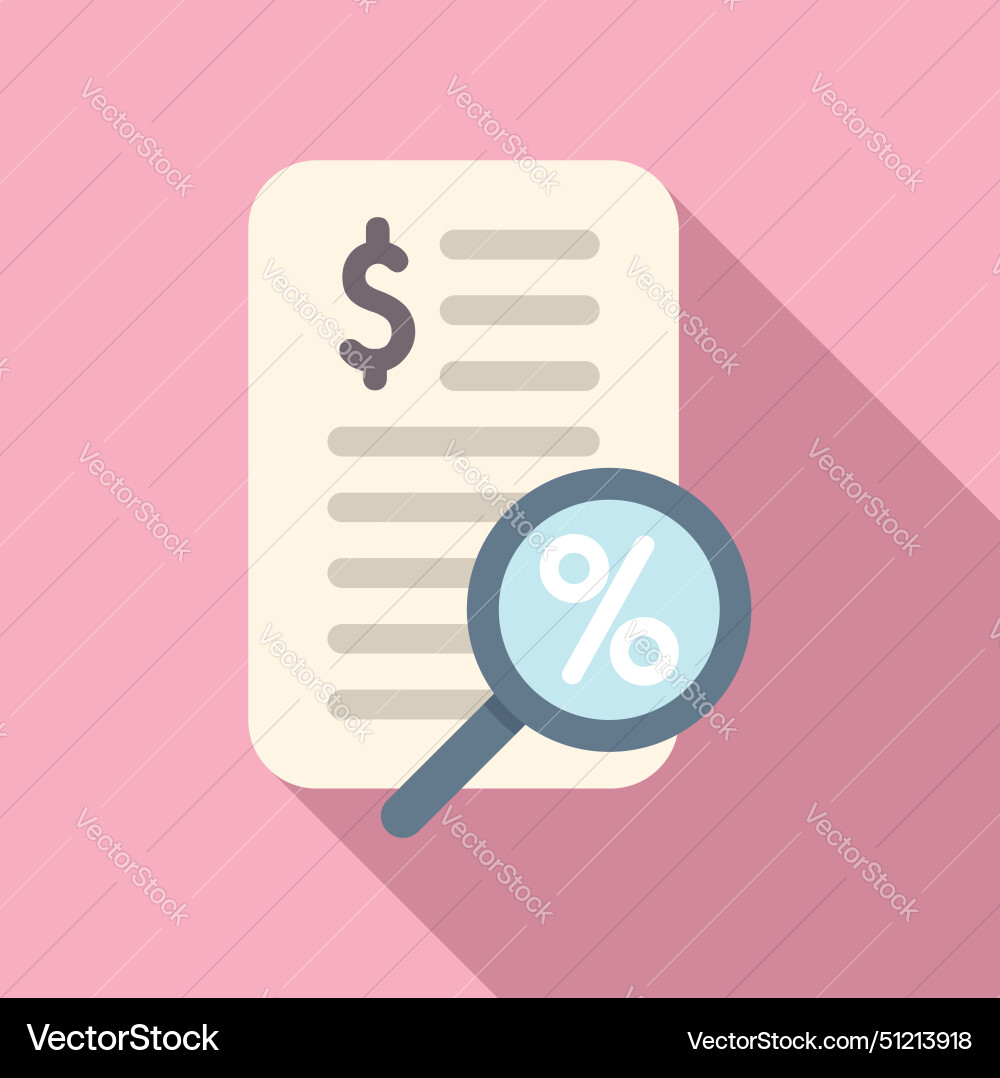 Percent money support icon flat paper Royalty Free Vector