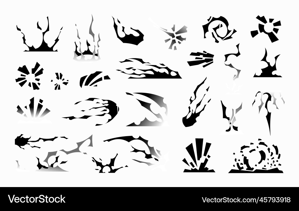 Power effects cartoon light flashes explosions Vector Image