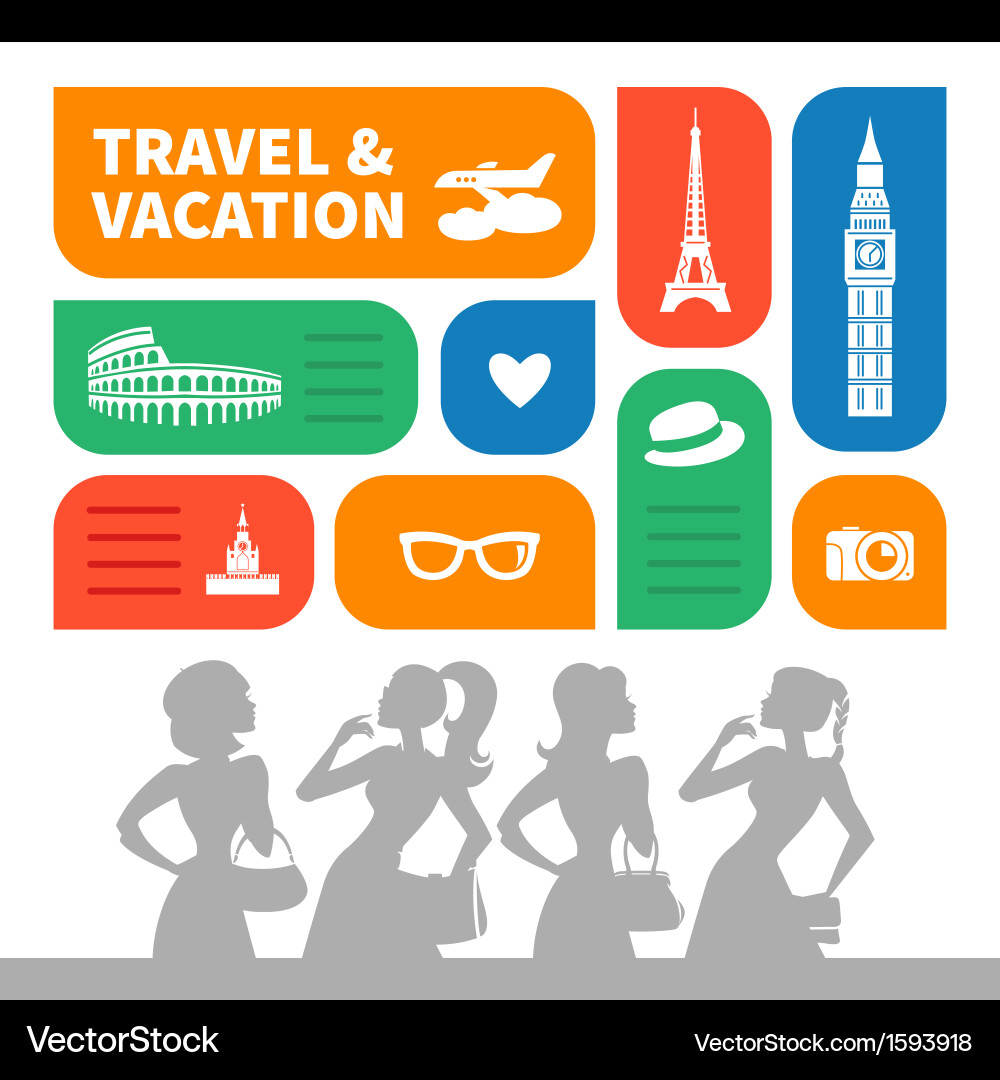 Travel and vacation shopping background Royalty Free Vector