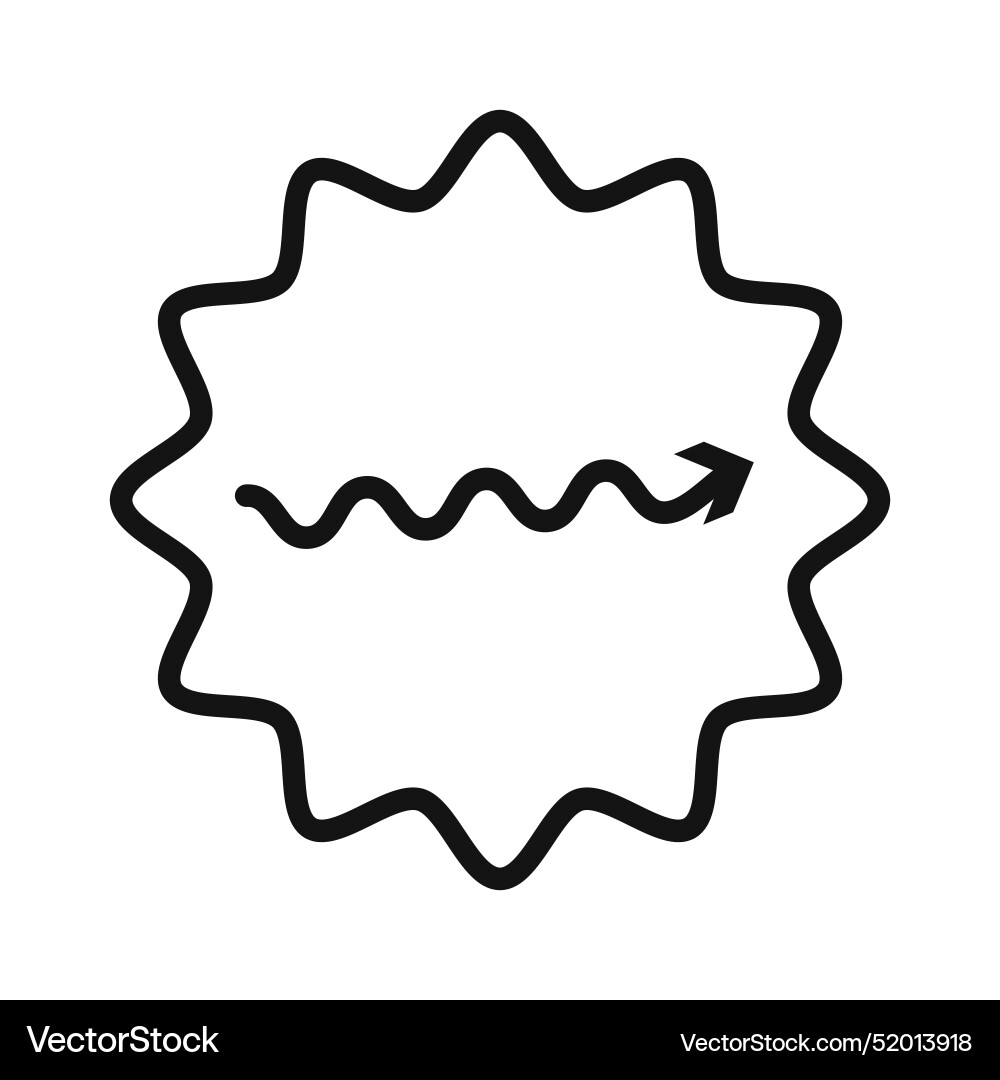 Undulating arrow icon black line art Royalty Free Vector