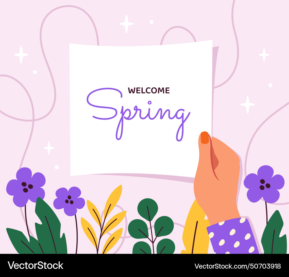 Welcome spring background Royalty Free Vector Image