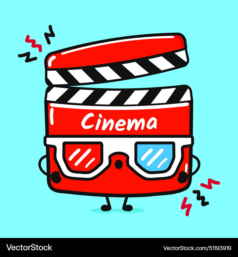 Angry movie clapper character hand drawn Vector Image