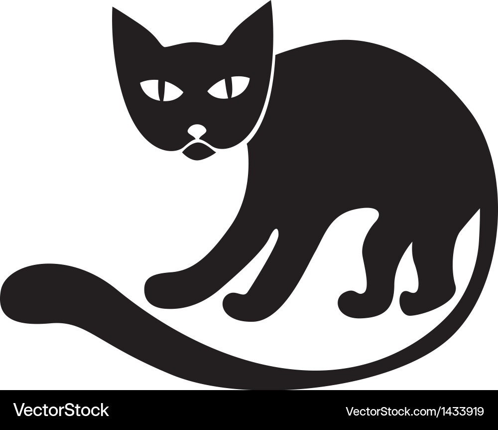 Black cat Royalty Free Vector Image - VectorStock