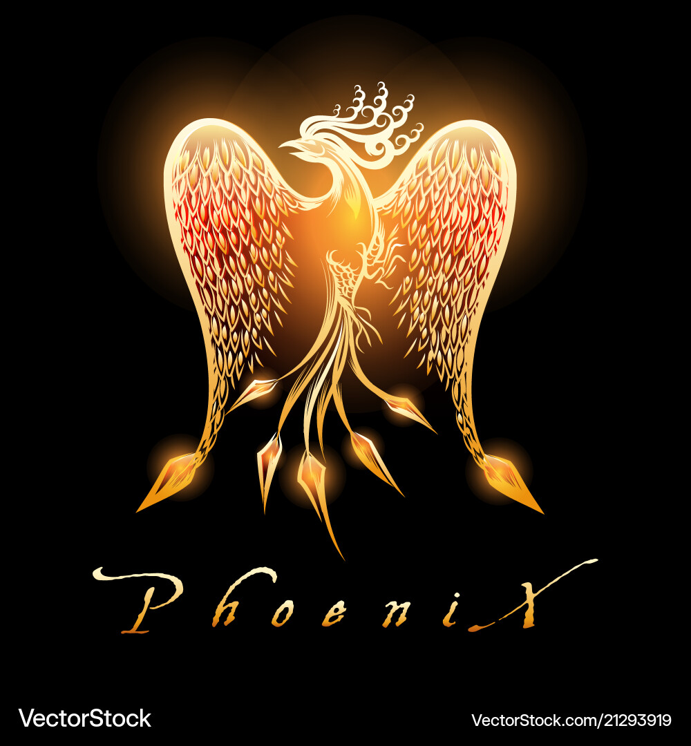 Burning Phoenix - Flame & Myth Royalty Free Vector Image