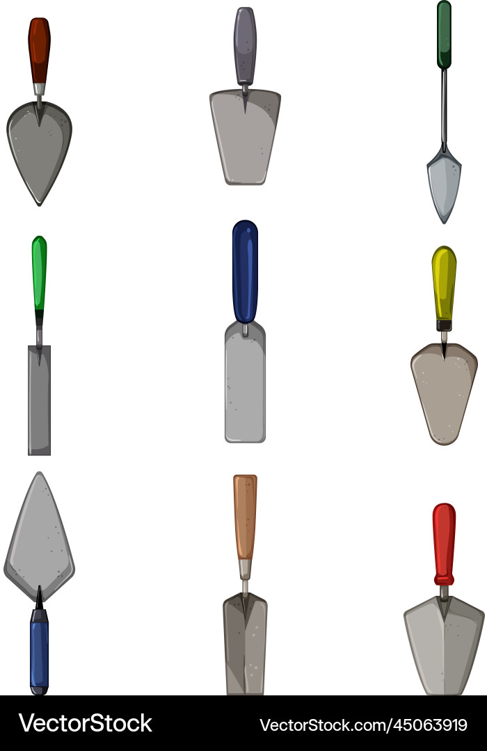 Cement Trowel Set Royalty Free Vector Image - VectorStock