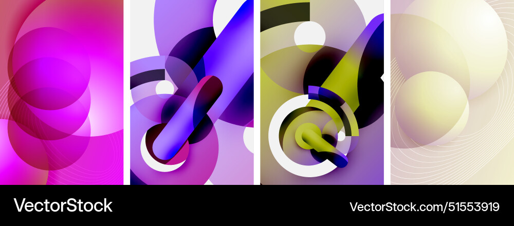 Circle geometric abstract posters Royalty Free Vector Image