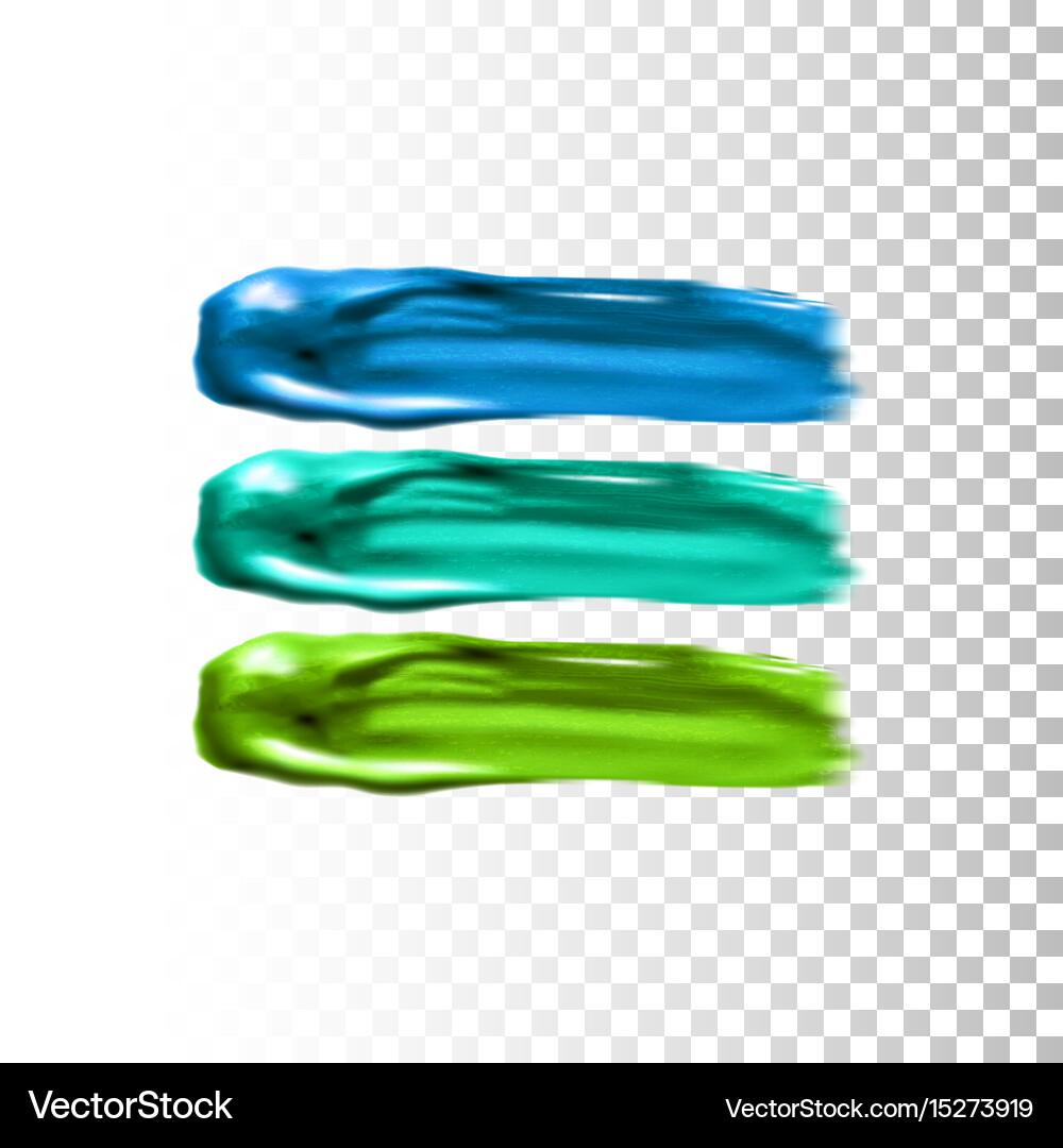 Colorful paint brush stroke set Royalty Free Vector Image