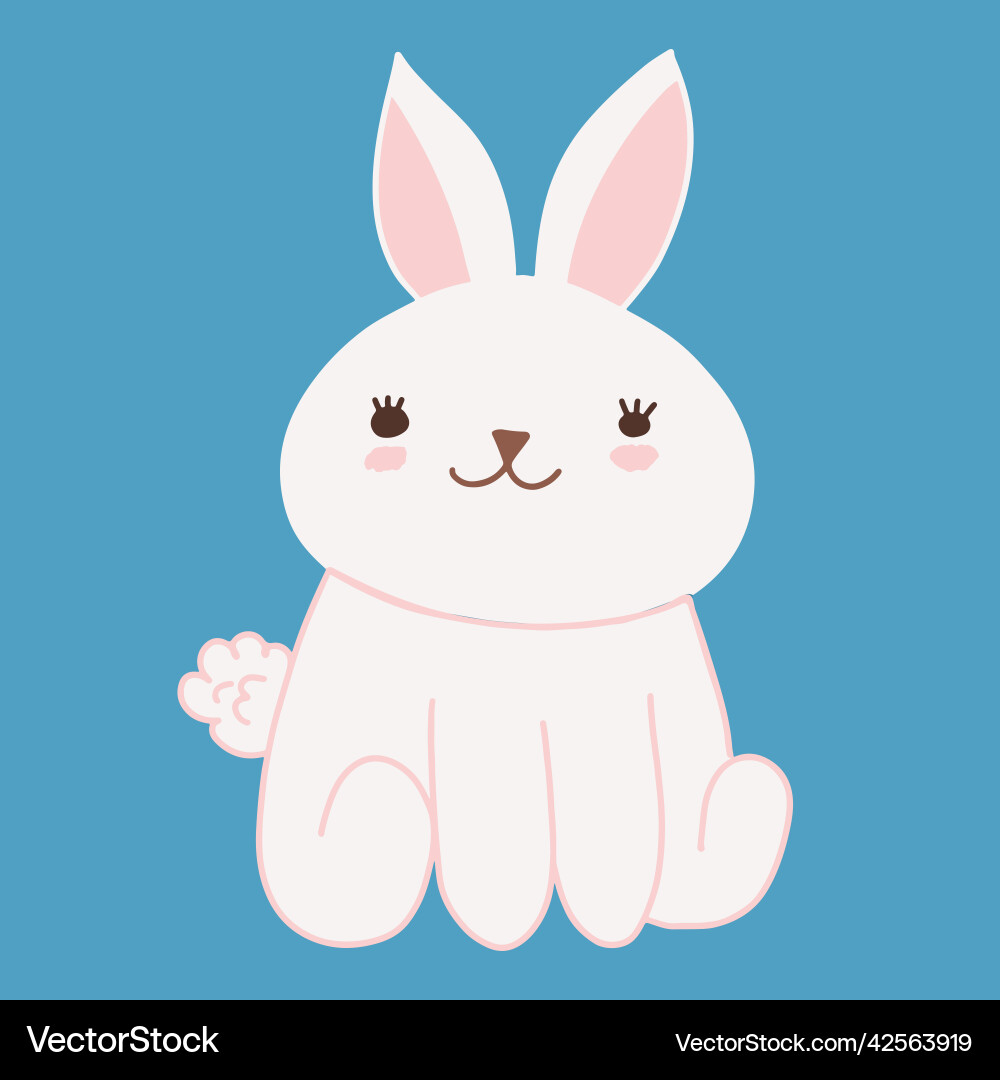 Cute kawaii rabbit bunny hare sweet white Vector Image