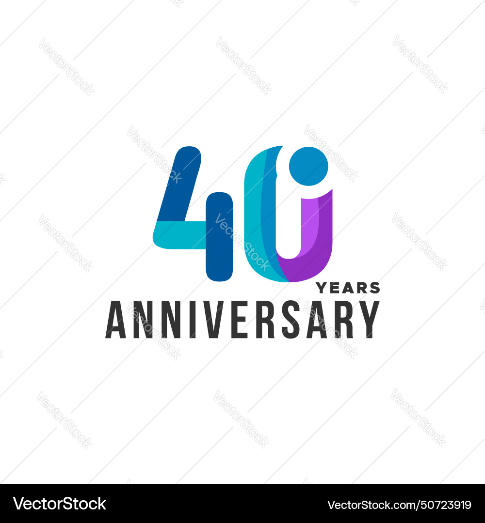 Gradient anniversary number design collection Vector Image