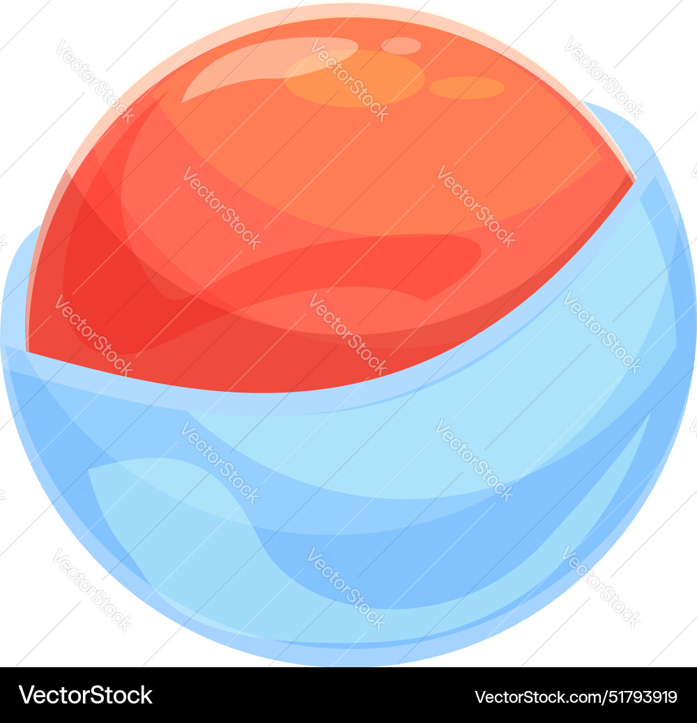 Half red planet with blue atmosphere surrounded Vector Image