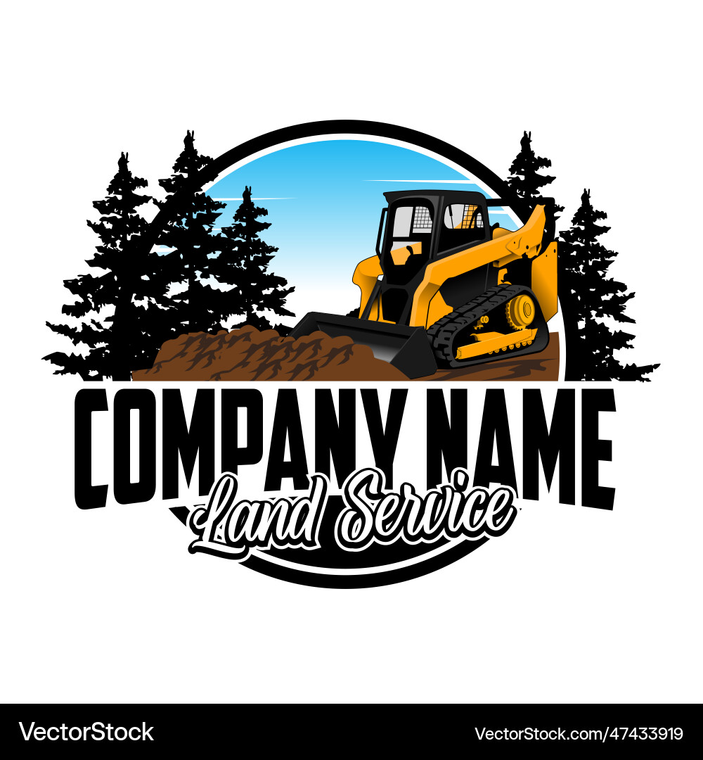 Land service or clearing company logo Royalty Free Vector