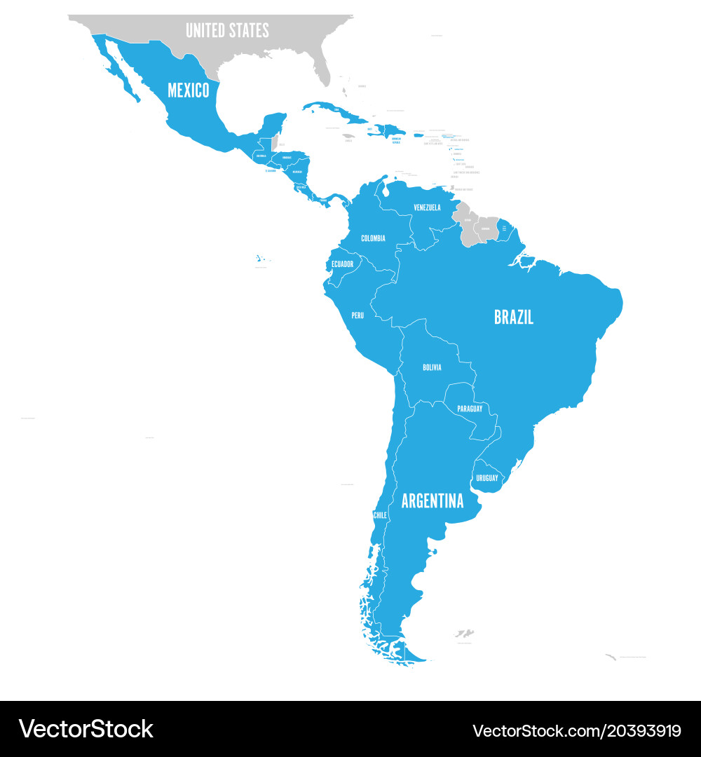 Latin America Political Map Royalty Free Vector Image
